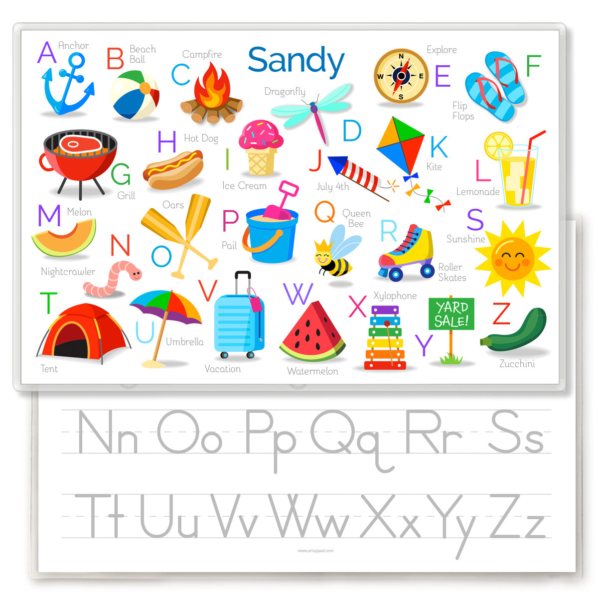 Summer Alphabet Personalized Kids Placemat – Art Appeel