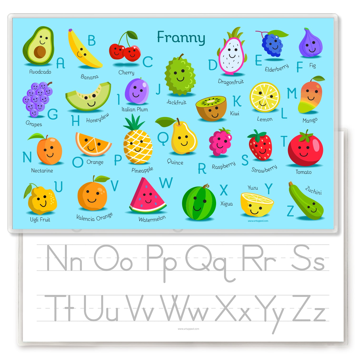 Fruity Alphabet Personalized Kids Placemat – Art Appeel