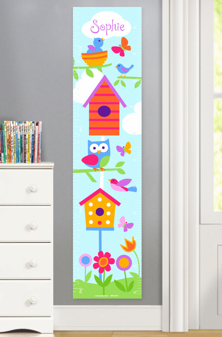 Birdie Personalized Kids Canvas Growth Chart – Art Appeel