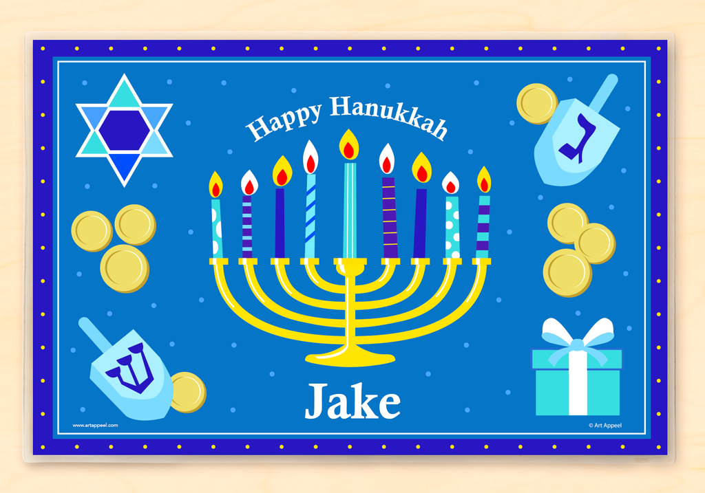 Hanukkah Personalized Kids Placemat – Art Appeel