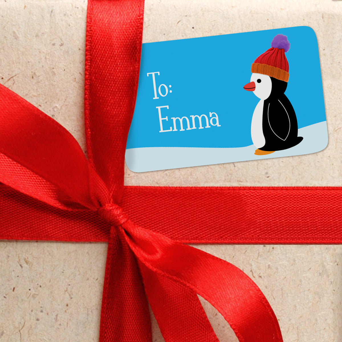 Penguin Personalized Christmas Gift Tag – Art Appeel