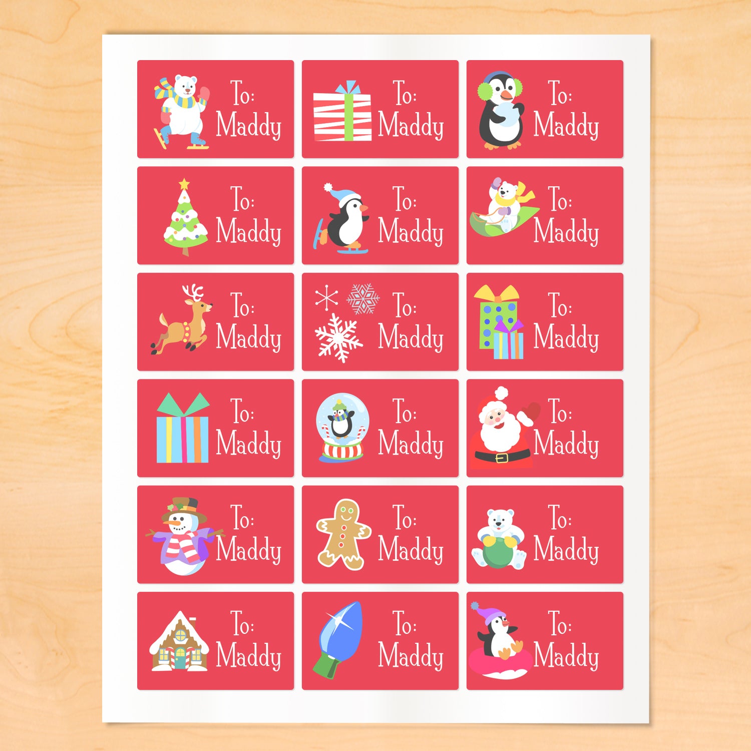 Personalized Red Classic Christmas Gift Tags – Art Appeel