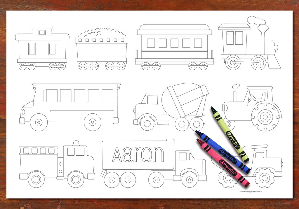 crayola coloring pages transportation